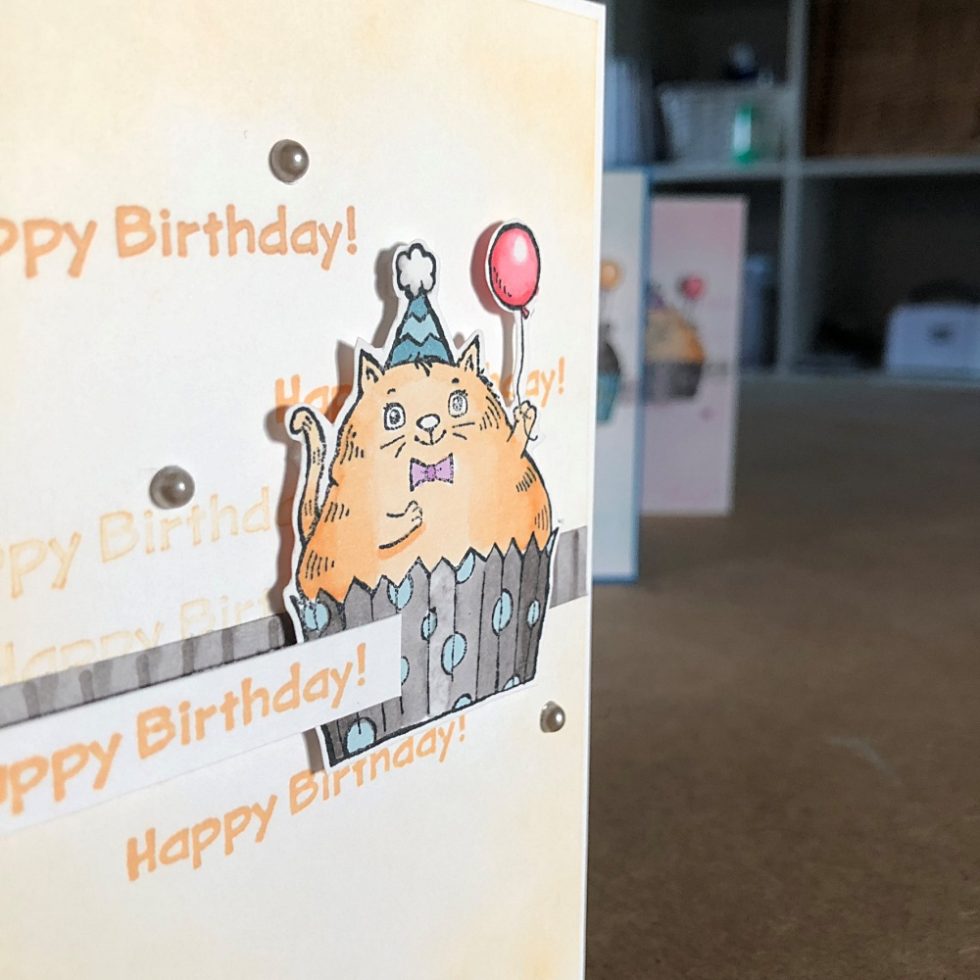 Simple steps to make this cute cat birthday card - Inky Nook